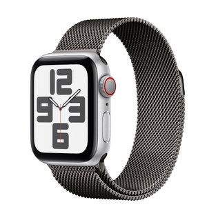 购买 Apple Watch SE (GPS + 蜂窝网络)；40 毫米银色铝金属表壳；石板色米兰尼斯表带 - Apple (中国大陆)