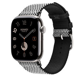 Apple Watch Hermès Series 10 (GPS + Cellularモ‍デ‍ル) - 46mmシルバーチタニウムケースとトワルH（黒/エクリュ）シンプルトゥールを購入 ...