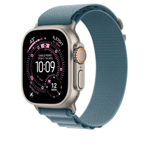 49mm Light Blue Alpine Loop - Large - Natural Titanium Finish - Apple (PH)