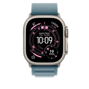49mm Light Blue Alpine Loop - Medium - Natural Titanium Finish - Apple (AE)