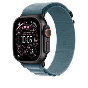 49 mm Alpine Loop Hellblau - Medium - Titan Schwarz - Bildung - Apple (CH)