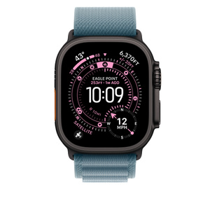 49 mm Alpine Loop Hellblau - Medium - Titan Schwarz - Bildung - Apple (CH)