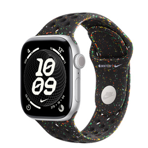 Buy Apple Watch Series 11 GPS + Cellular, 42mm Silver Aluminium Case with Midnight Black Nike ...