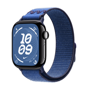 Buy Apple Watch Series 11 GPS, 42mm Jet Black Aluminium Case with Blue Ribbon Nike Sport Loop ...