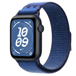 Buy Apple Watch SE 3 GPS, 44mm Midnight Aluminum Case with Blue Ribbon Nike Sport Loop - Apple (SA)