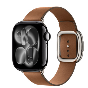 Apple Watch Series 11 (GPSモデル) - 42mmジェットブラックアルミニウムケースとキャラメルモダンバックル - Sを購入 - Apple（日本）