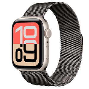 Buy Apple Watch SE 3 GPS + Cellular, 44mm Starlight Aluminium Case with Slate Milanese Loop ...