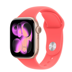 购买 Apple Watch Series 11 (GPS)；42 毫米玫瑰金色铝金属表壳；亮番石榴粉色运动型表带 - Apple (中国大陆)