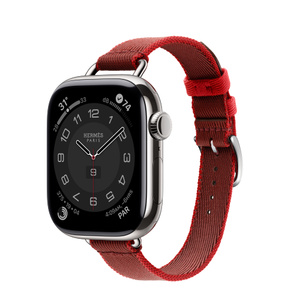 Buy Apple Watch Hermès Series 10 GPS + Cellular, 42mm Silver Titanium Case with Rouge Grenat ...