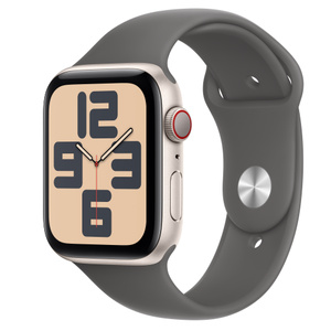 购买 Apple Watch SE (GPS + 蜂窝网络)；44 毫米星光色铝金属表壳；岩灰色运动型表带 - S/M - Apple (中国大陆)