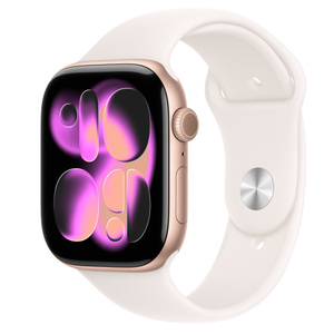 Buy Apple Watch Series 11 GPS, 46mm Rose Gold Aluminum Case with Light Blush Sport Band - S/M ...