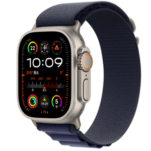 购买 Apple Watch Ultra 2 (GPS + 蜂窝网络)；49 毫米原色钛金属表壳；海军蓝色高山回环式表带 - S ...