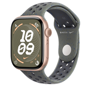 Buy Apple Watch Series 10 GPS, 46mm Rose Gold Aluminum Case with Cargo Khaki Nike Sport Band - S ...
