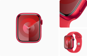 The Gearbrain - Apple Watch 9 - 45mm Aluminum and Red with GPS and Cellular