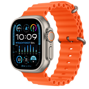 Apple Watch Ultra 2 GPS + Cellular, 49 mm Titan­gehäuse, Ocean Armband ...