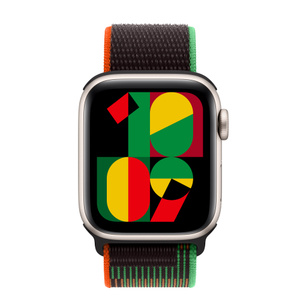 Apple Watch SE (GPS + Cellular) • 40‑mm kast van sterrenlicht aluminium • Black Unity geweven ...