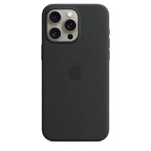 iPhone 15 Pro Max Silicone Case with MagSafe - Black - Apple (IN)