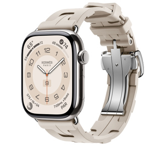 Apple Watch Hermès Series 10 GPS + Cellular, 46 mm Titangehäuse Silber ...