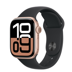 Buy Apple Watch Series 10 GPS, 42mm Rose Gold Aluminium Case with Black ...