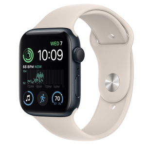 Buy Apple Watch SE GPS, 44mm Midnight Aluminum Case with Starlight ...