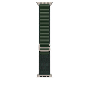 49mm Dark Green Alpine Loop - Large - Natural Titanium Finish - Apple