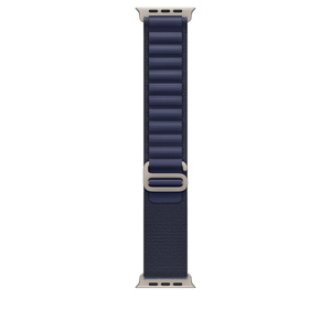 49mm Navy Alpine Loop - Medium - Natural Titanium Finish - Apple