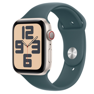 Apple Watch SE (GPS + Cellularモ‍デ‍ル) - 44mmスターライトアルミニウムケースとレイクグリーンスポーツ ...