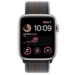 Apple Watch SE GPS, 44-mm Starlight Aluminium Case with Midnight Sport ...